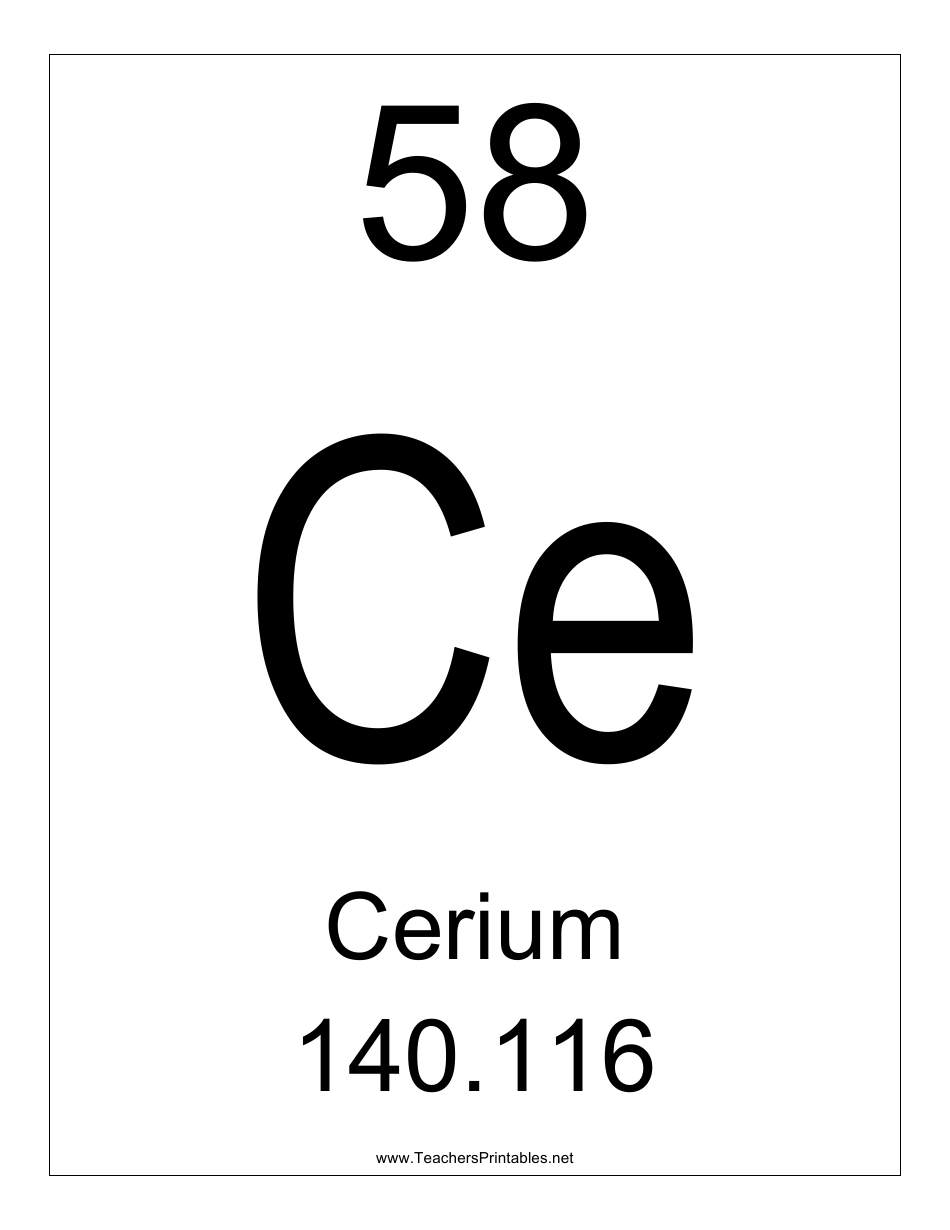 Cerium Chemical Poster Template Download Printable PDF | Templateroller