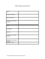 Shift Change Request Form Download Printable PDF | Templateroller