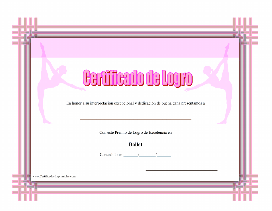 Certificado De Logro - Bailar Download Printable PDF (Spanish ...