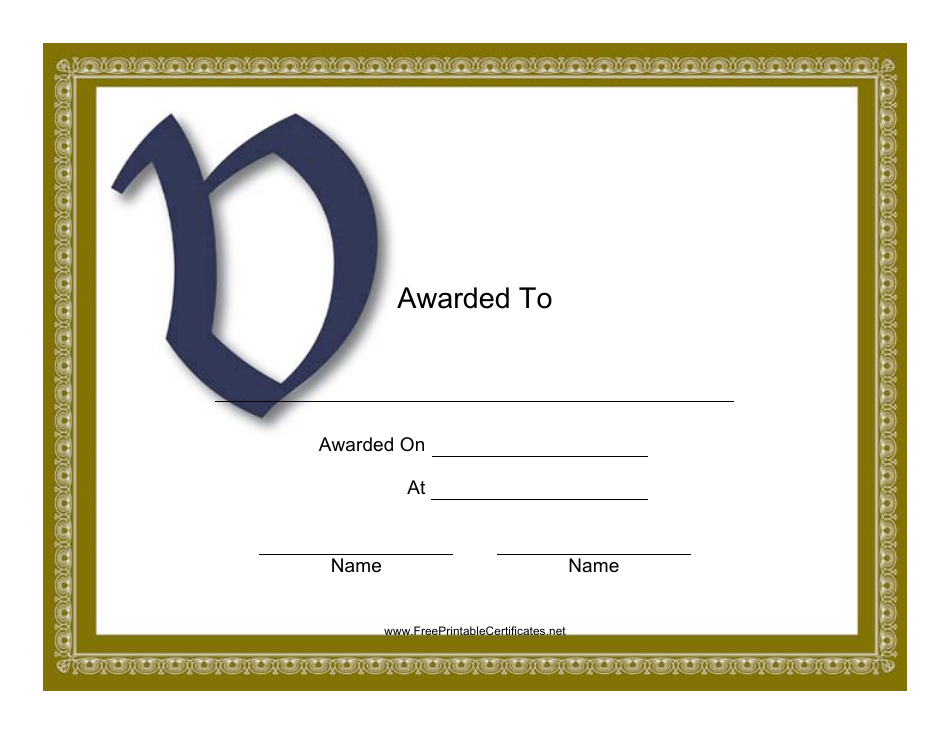 Monogram V Award Certificate Template Download Printable PDF ...