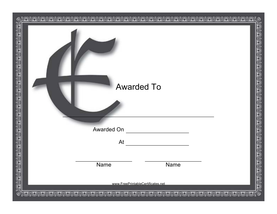 E Monogram Award Certificate Template Download Printable PDF ...
