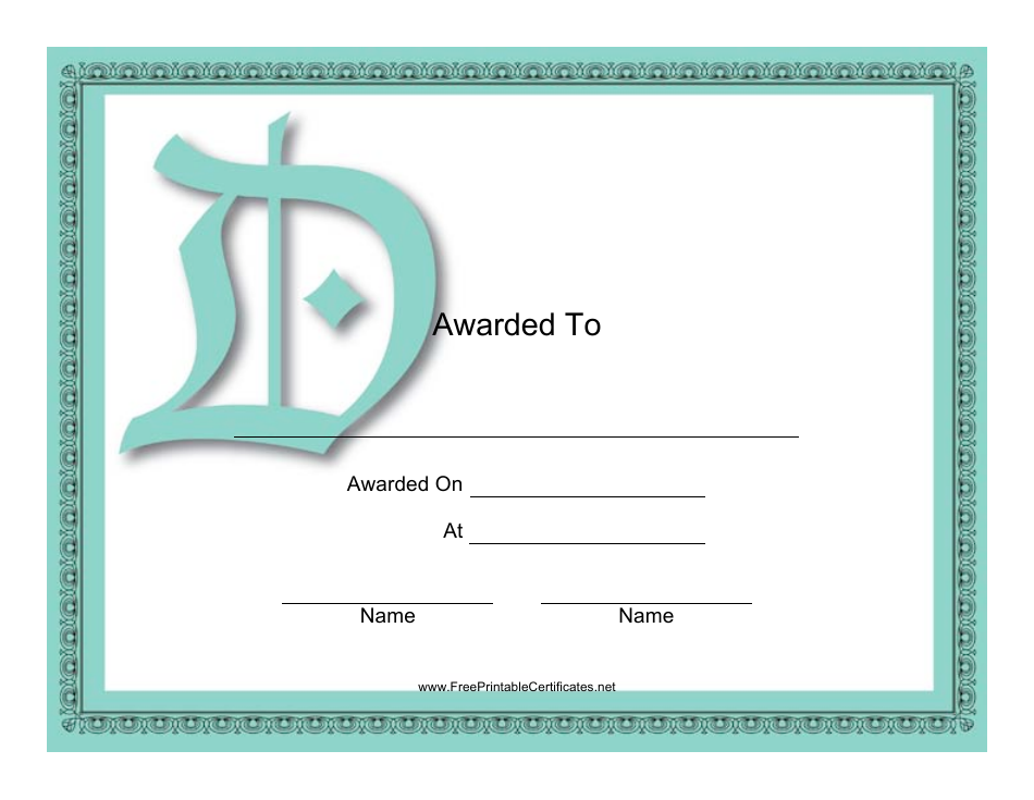 D Monogram Award Certificate Template Download Printable PDF ...
