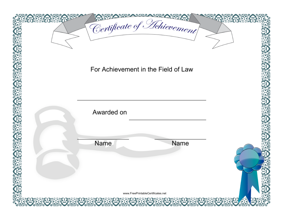 Field of Law Achievement Certificate Template Download Printable PDF ...