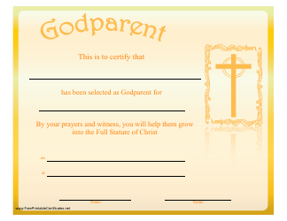 Godparents Certificate Templates Pdf. Download Fill And Print For Free ...
