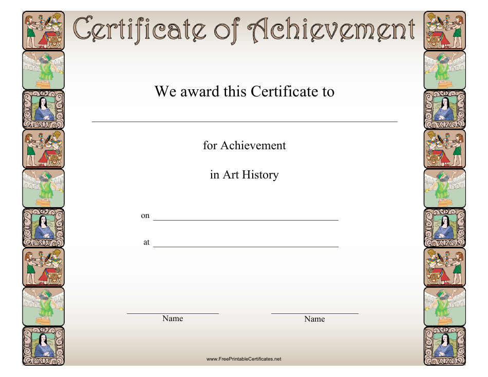 Art History Achievement Certificate Template Download Printable PDF ...
