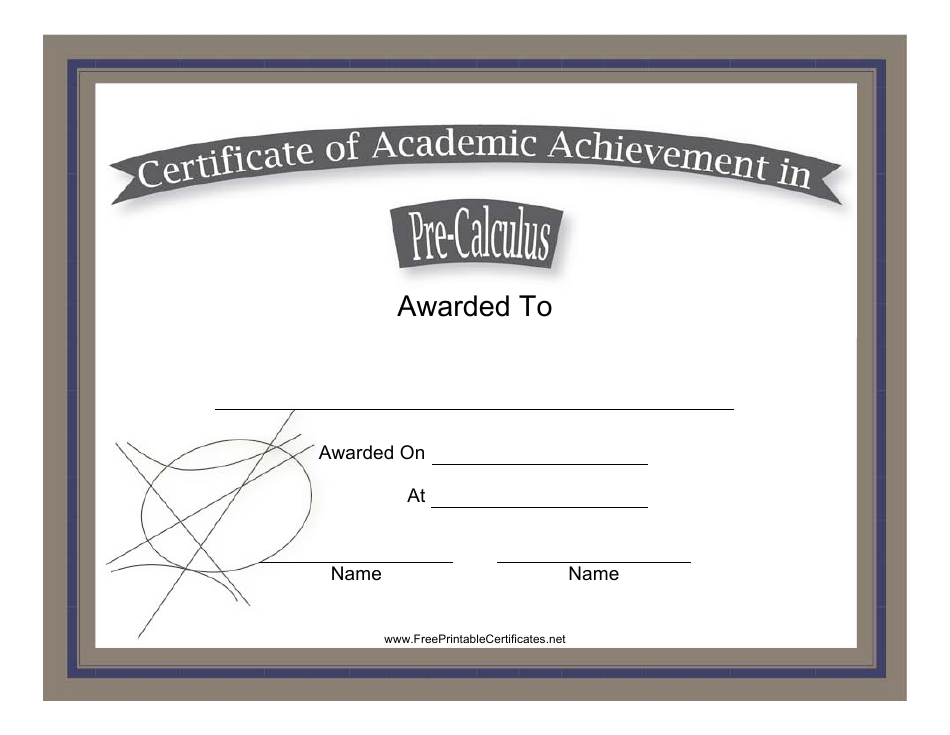 Pre-calculus Academic Achievement Certificate Template Download ... Pre-calculus Academic Achievement Certificate Template Download ...