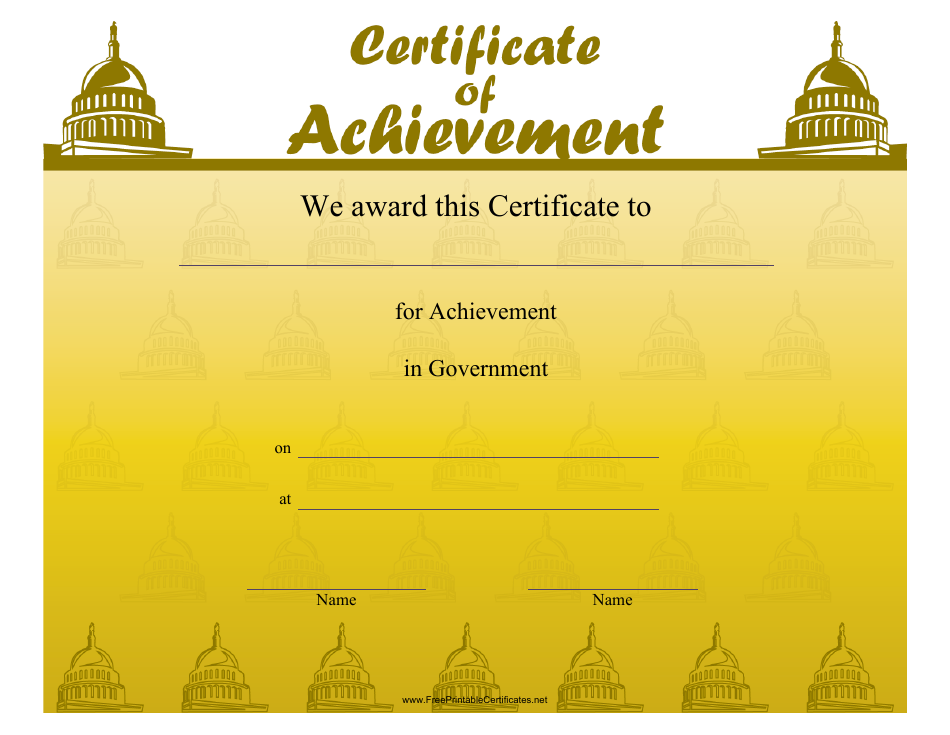 Government Achievement Certificate Template Download Printable PDF ...