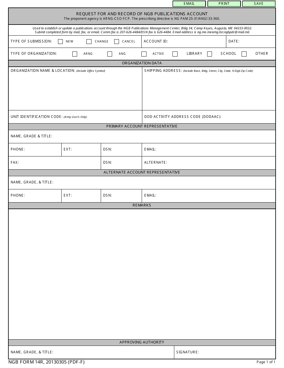 NGB Form 14r - Fill Out, Sign Online and Download Fillable PDF ...