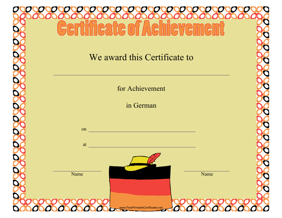 German Achievement Certificate Template Download Printable PDF ...