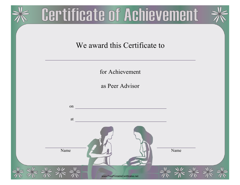 Peer Advisor Achievement Certificate Template Download Printable PDF ...