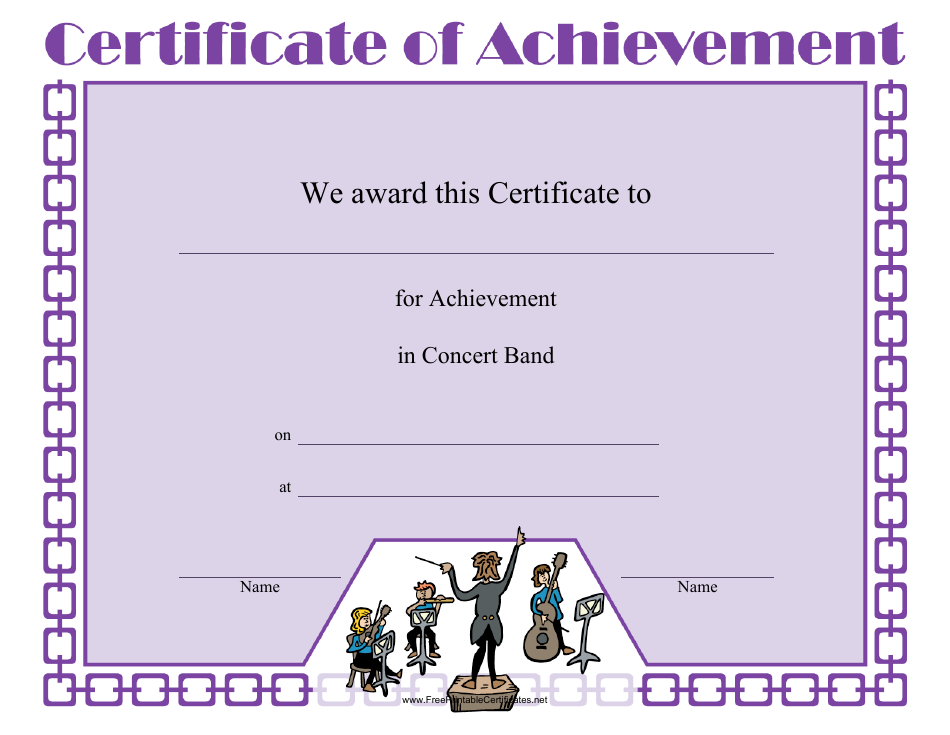 Concert Band Achievement Certificate Template Download Printable PDF ...