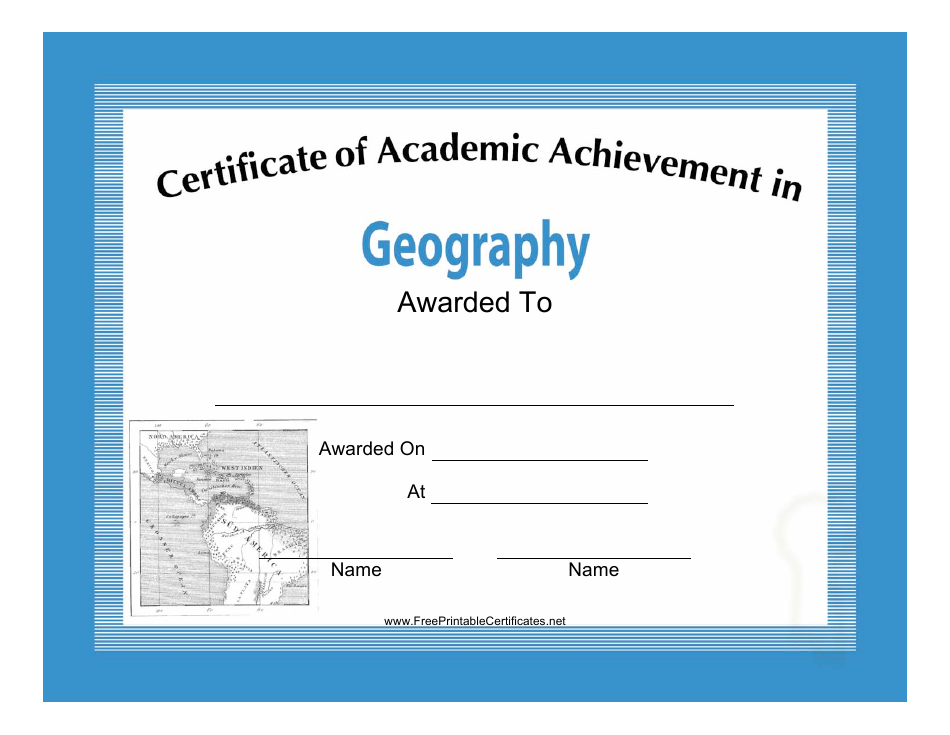 Geography Academic Achievement Certificate Template Download Printable ...