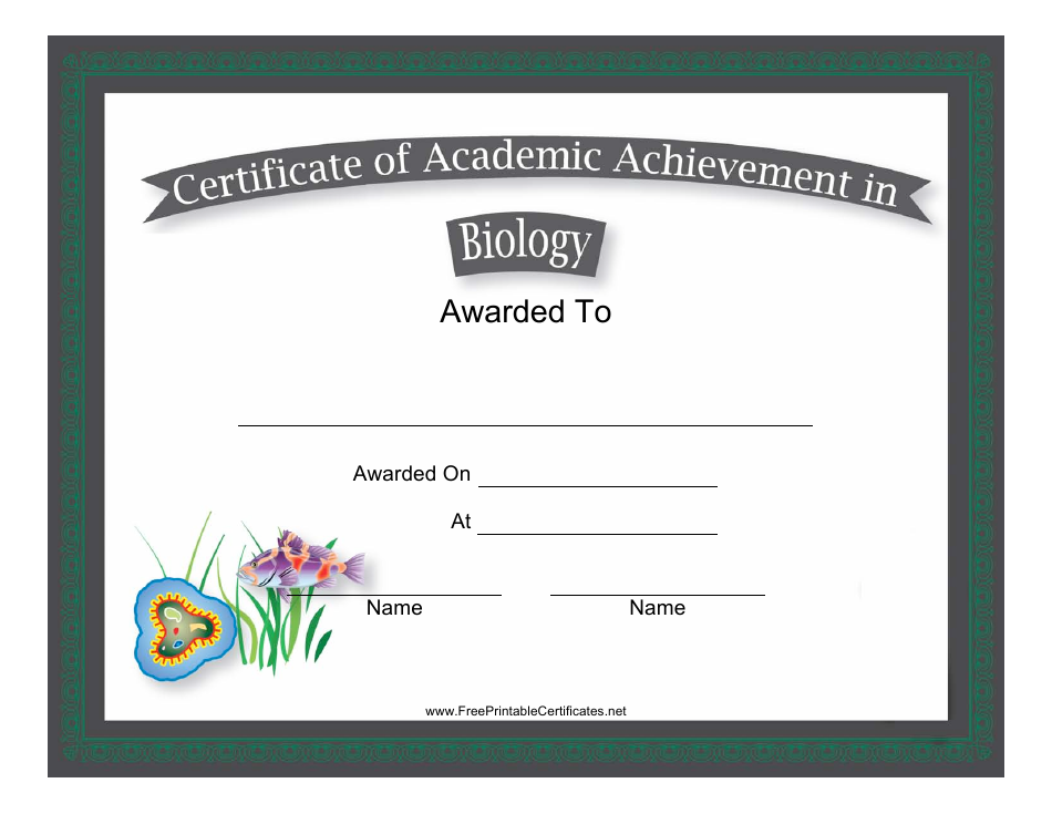 Biology Academic Achievement Certificate Template Download Printable ...