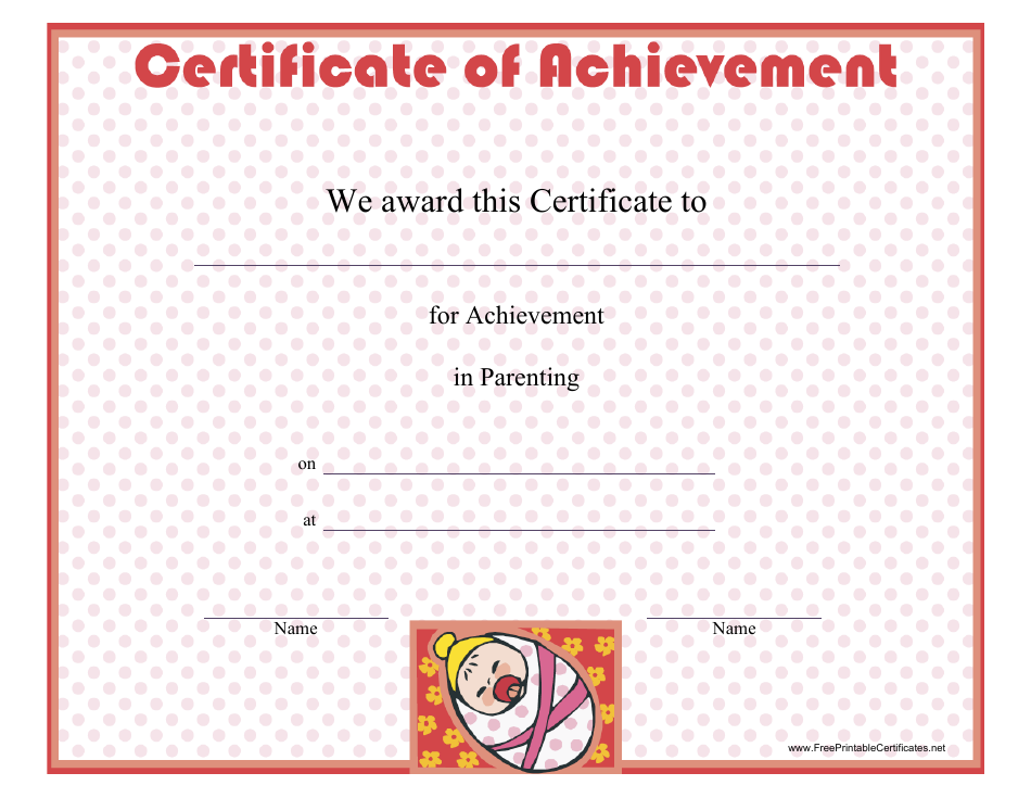 Parenting Achievement Certificate Template Download Printable PDF ...