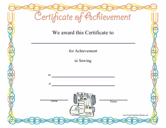 Sewing Achievement Certificate Template Download Printable PDF ...