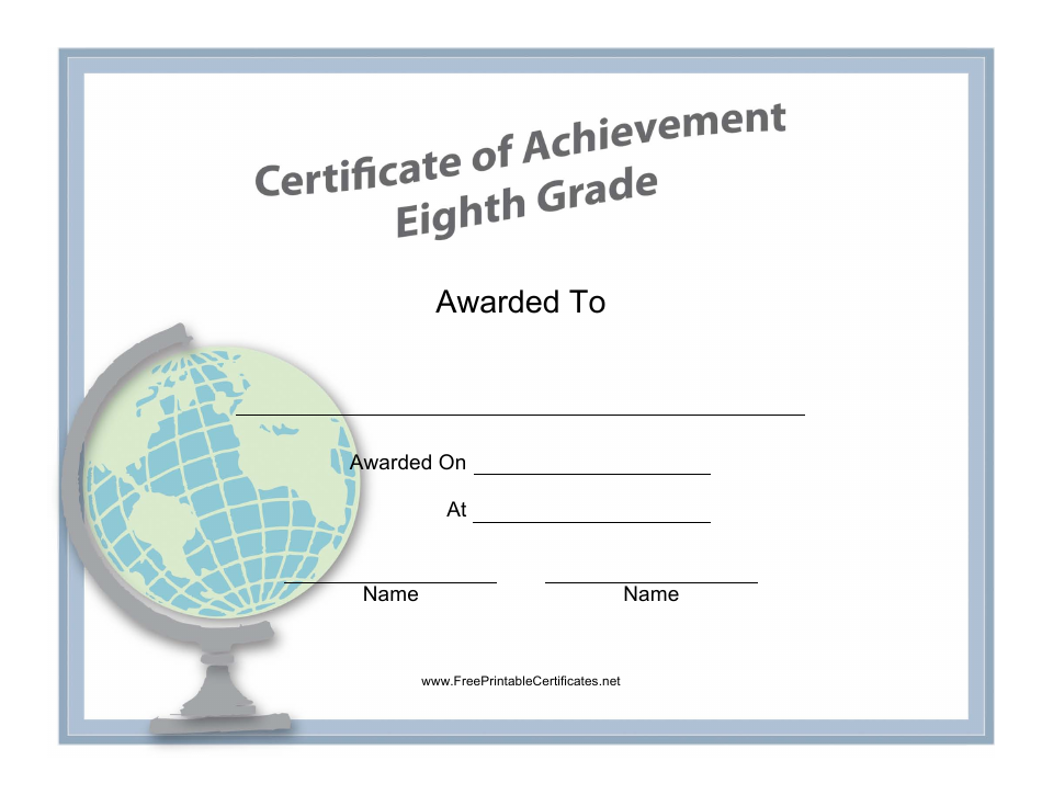 Eighth Grade Achievement Certificate Template Download Printable PDF ...