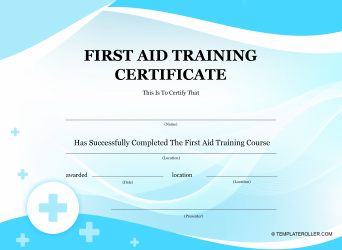 First Aid Training Certificate Template Download Printable PDF ...