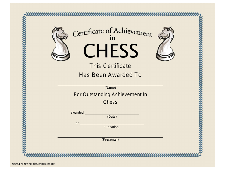 Chess Certificate of Achievment Template Download Printable PDF ...