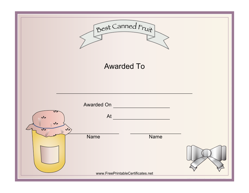 Best Canned Fruit Certificate Template Download Printable PDF ...