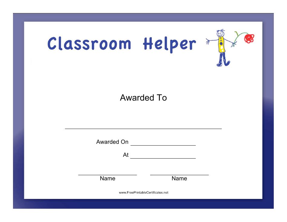 Classroom Helper Boy Certificate Template Download Printable PDF ...