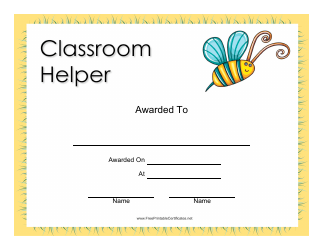 Classroom Helper Certificate Template Download Printable PDF ...