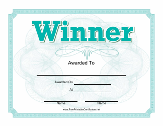 Winner Certificate Template Download Printable PDF | Templateroller