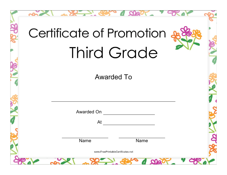 Third Grade Certificate Of Promotion Template Download Printable PDF Third Grade Certificate Of Promotion Template Download Printable PDF