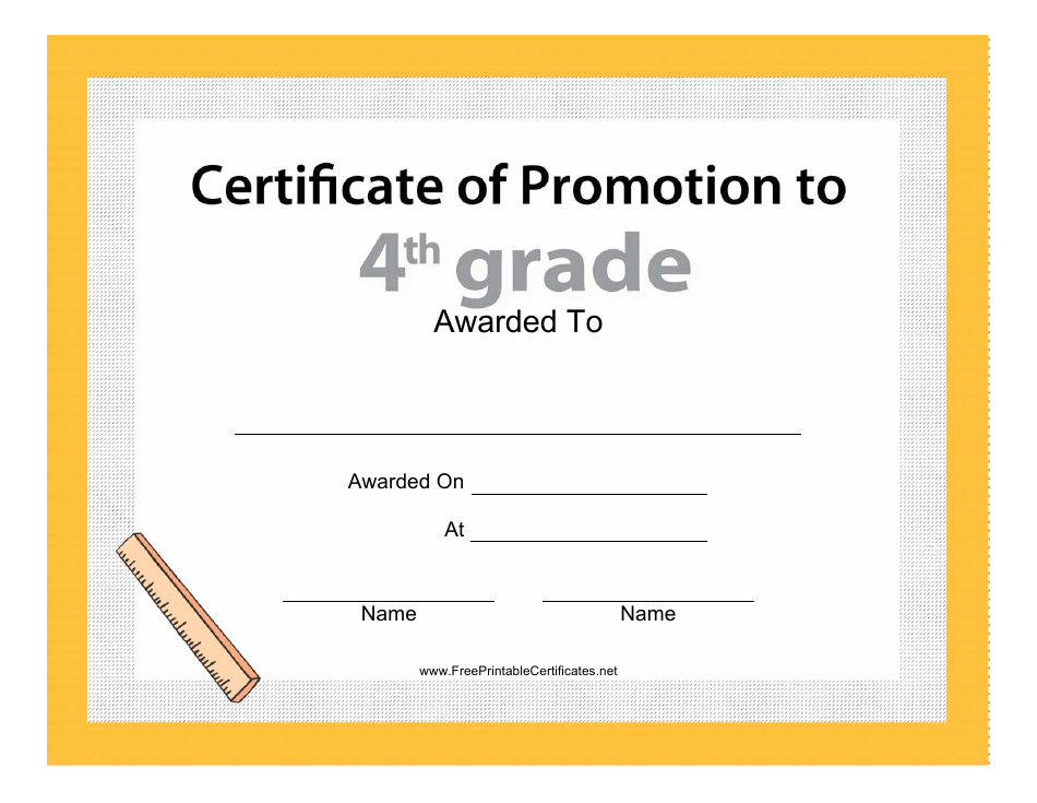 Fourth Grade Promotion Certificate Template Download Printable PDF ...