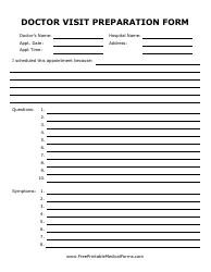 Doctor Visit Preparation Form Download Printable PDF | Templateroller
