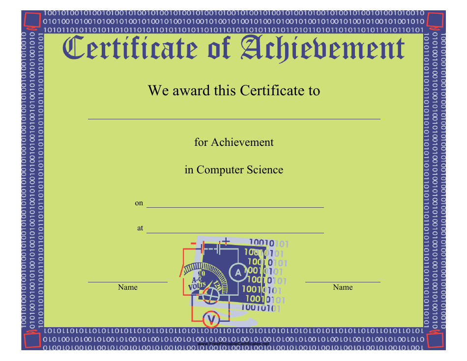  Computer Science Certificate Of Achievement Template Download Printable 
