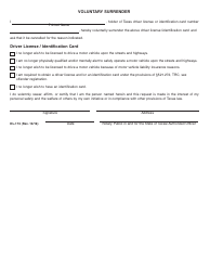 Form DL-174 Download Printable PDF or Fill Online Voluntary Surrender ...