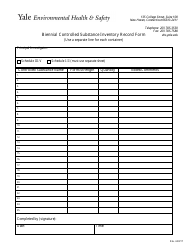 Biennial Controlled Substance Inventory Record Form - Yale ...