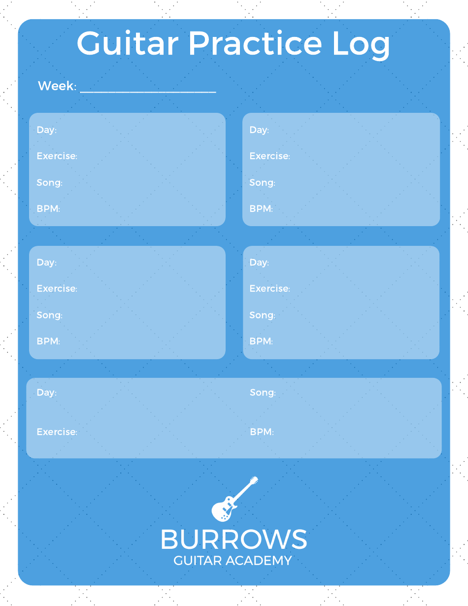 Weekly Guitar Practice Log Template - Burrows Guitar Academy Download ...