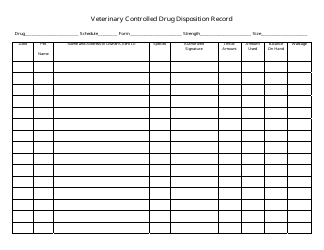 Veterinary Controlled Drug Disposition Record Template Download ...