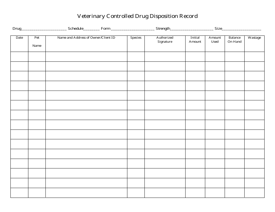 Free Printable Controlled Substance Log