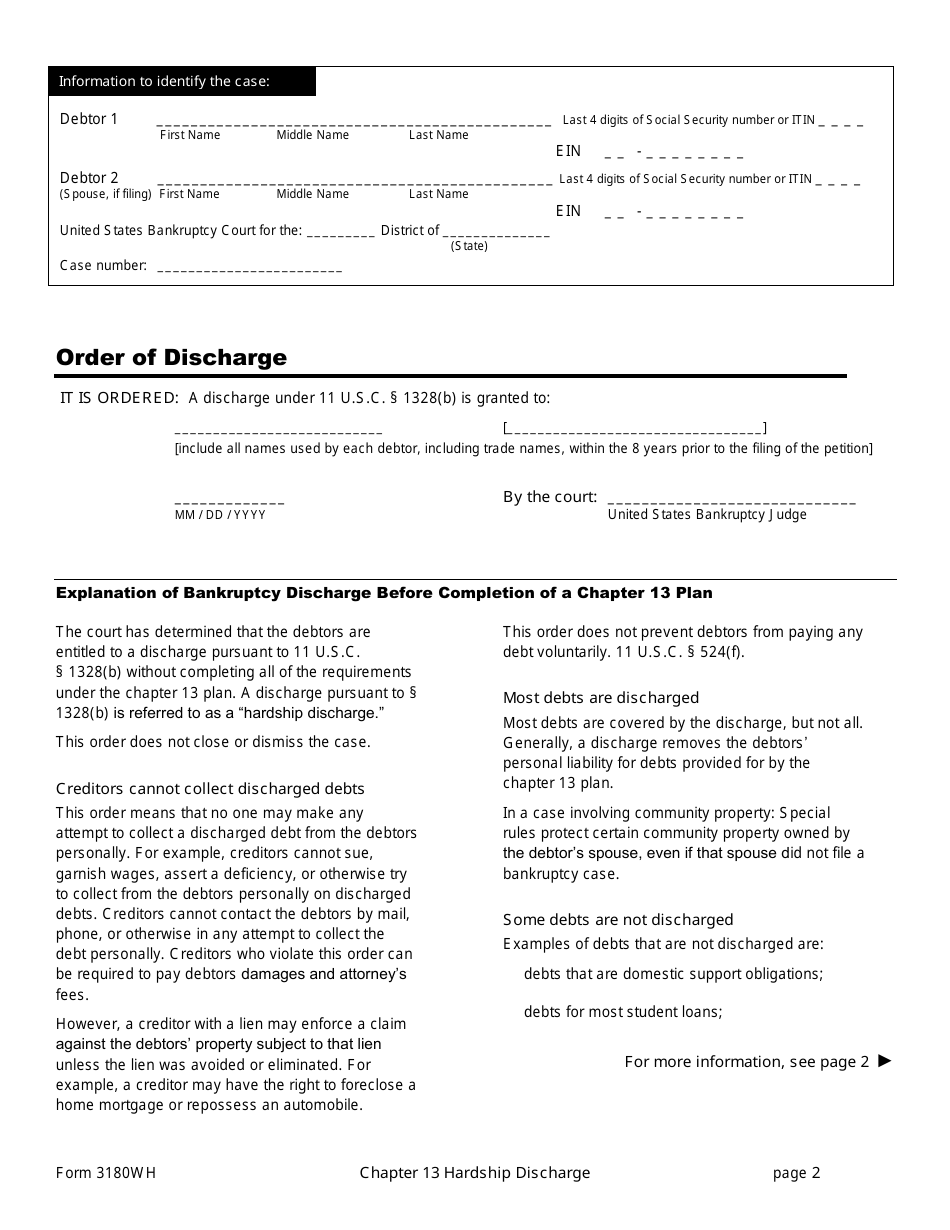 Official Form 3180WH - Fill Out, Sign Online and Download Printable PDF ...