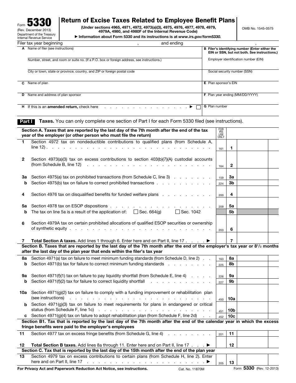 IRS Form 5330 - Fill Out, Sign Online and Download Fillable PDF ...