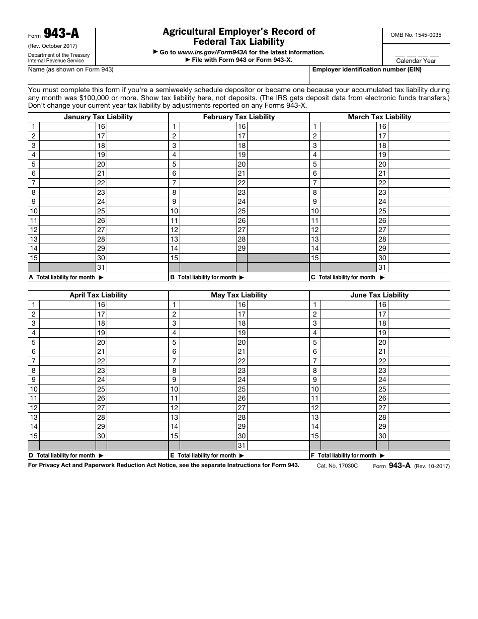IRS Form 943-A - Fill Out, Sign Online and Download Fillable PDF ...