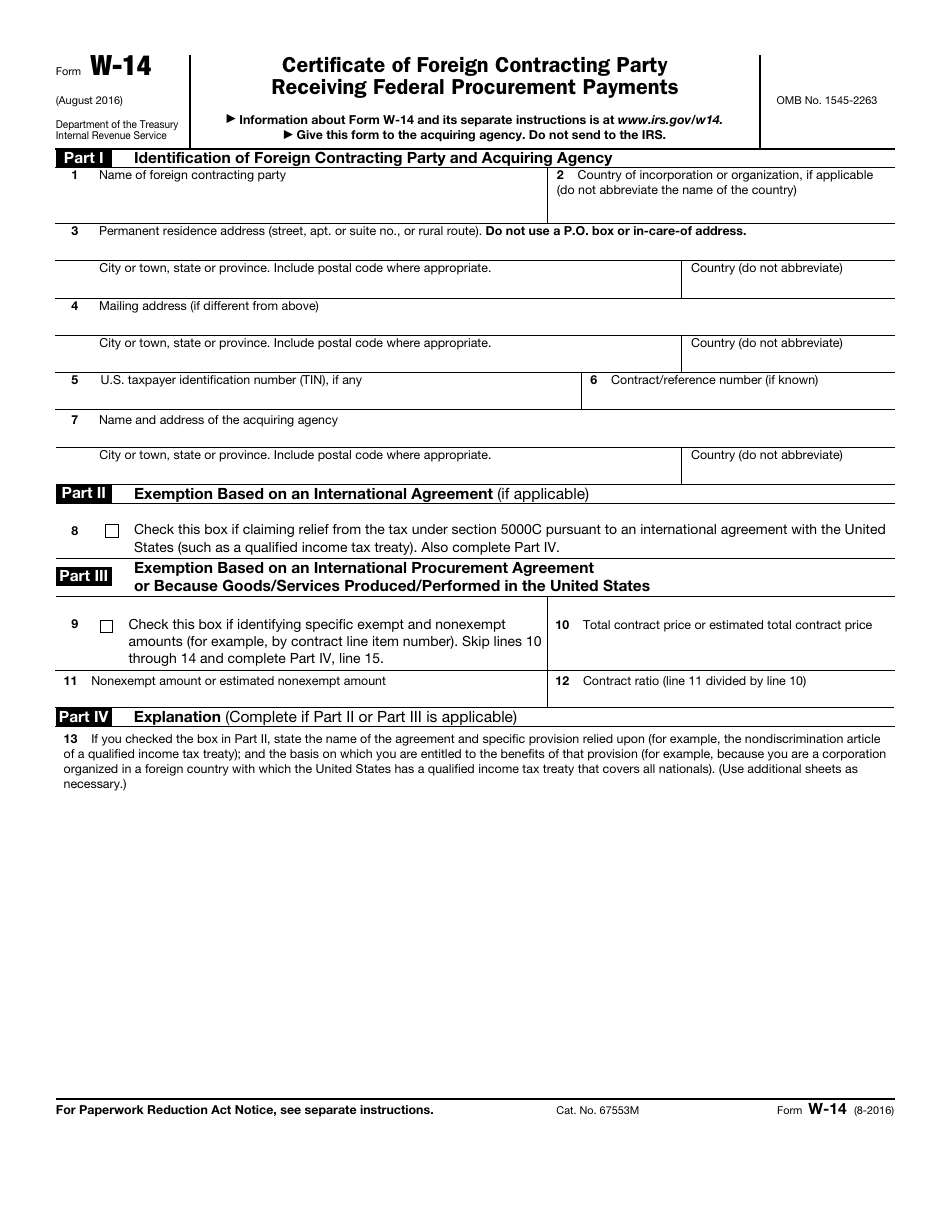 IRS Form W-14 - Fill Out, Sign Online and Download Fillable PDF ...