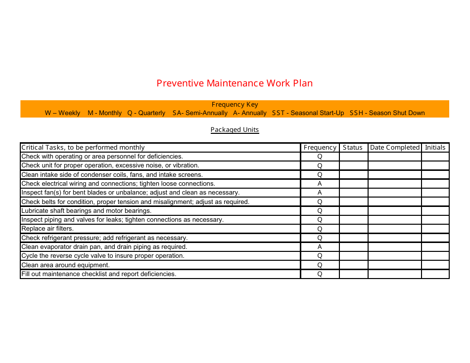 Preventive Maintenance Work Plan Template Download Printable PDF ...