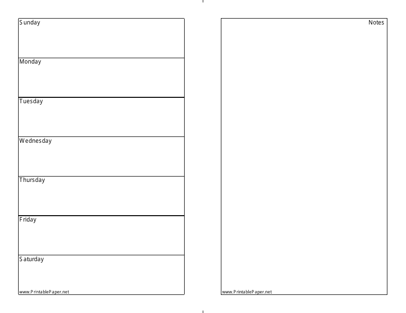 7 Day Printable Weekly Schedule Template Summafinance