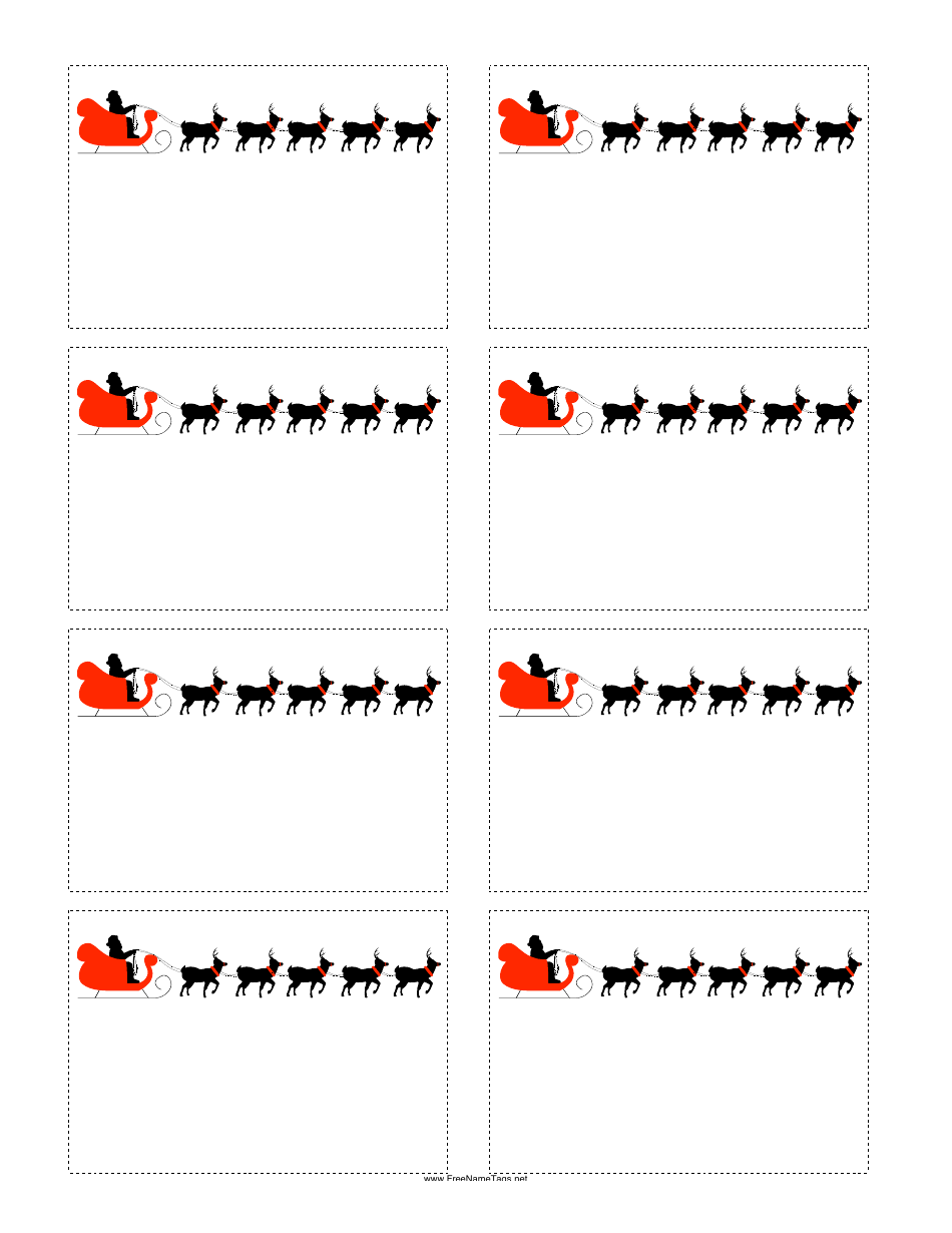Santa and Sleigh Name Tag Template Download Printable PDF | Templateroller