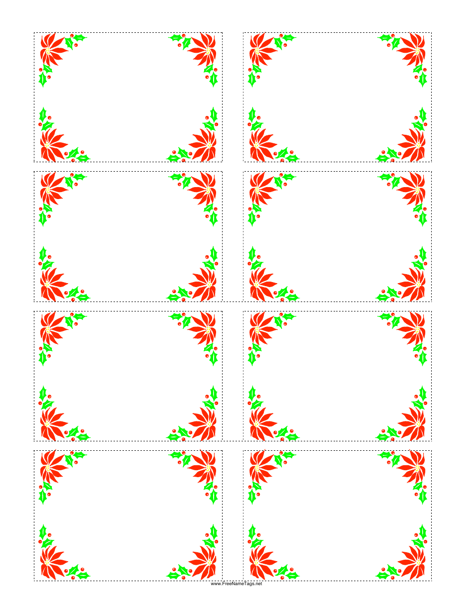 Christmas Poinsettia Gift Tag Template - Green and Red Download ...