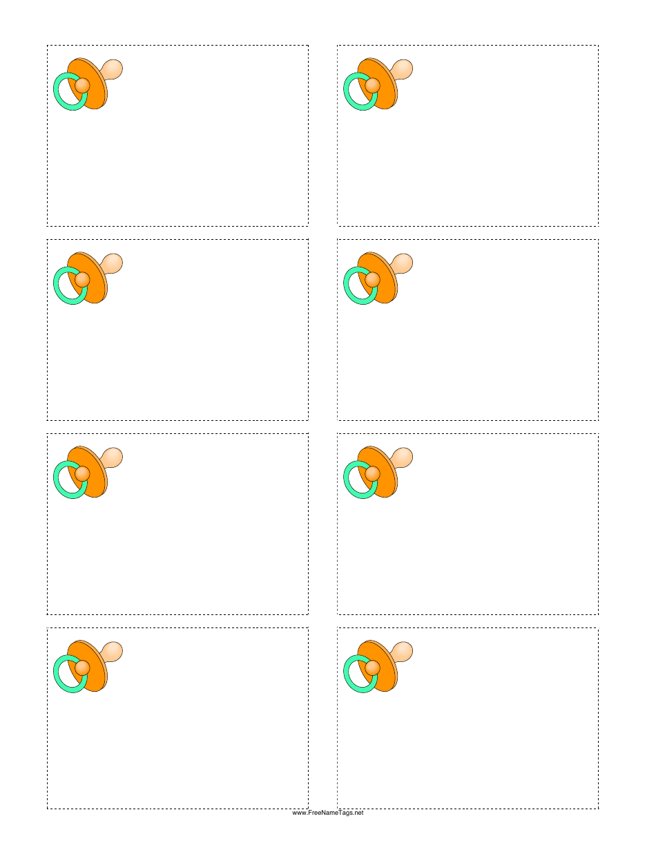 Baby Pacifier Name Tag Template Download Printable PDF | Templateroller