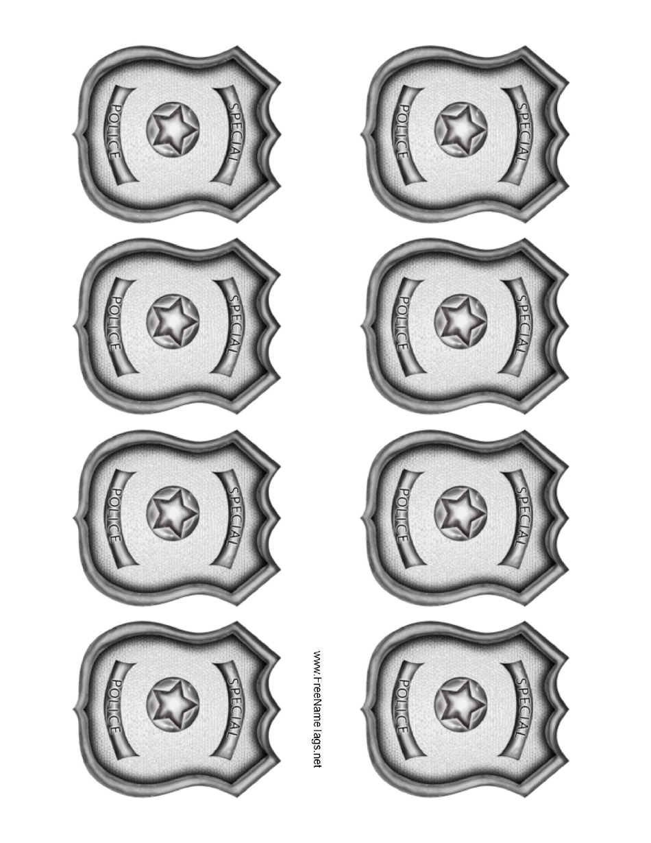 Special Police Silver Badge Name Tag Template Download Printable PDF ...