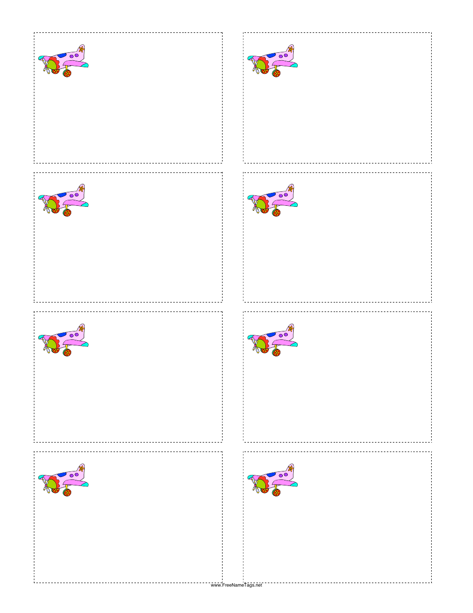 Airplane Name Tag Template Download Printable PDF | Templateroller