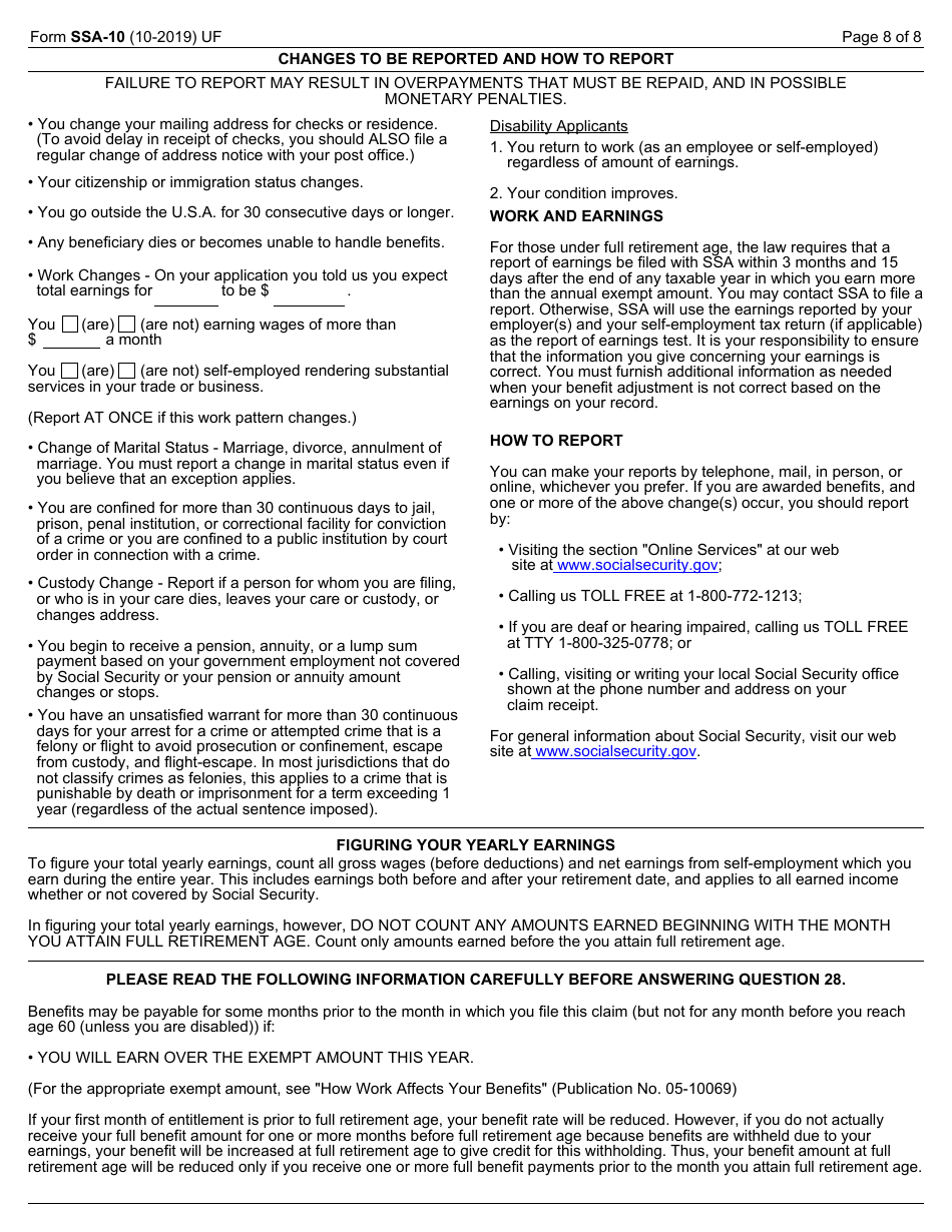 Form Ssa 10 Fill Out Sign Online And Download Fillable Pdf