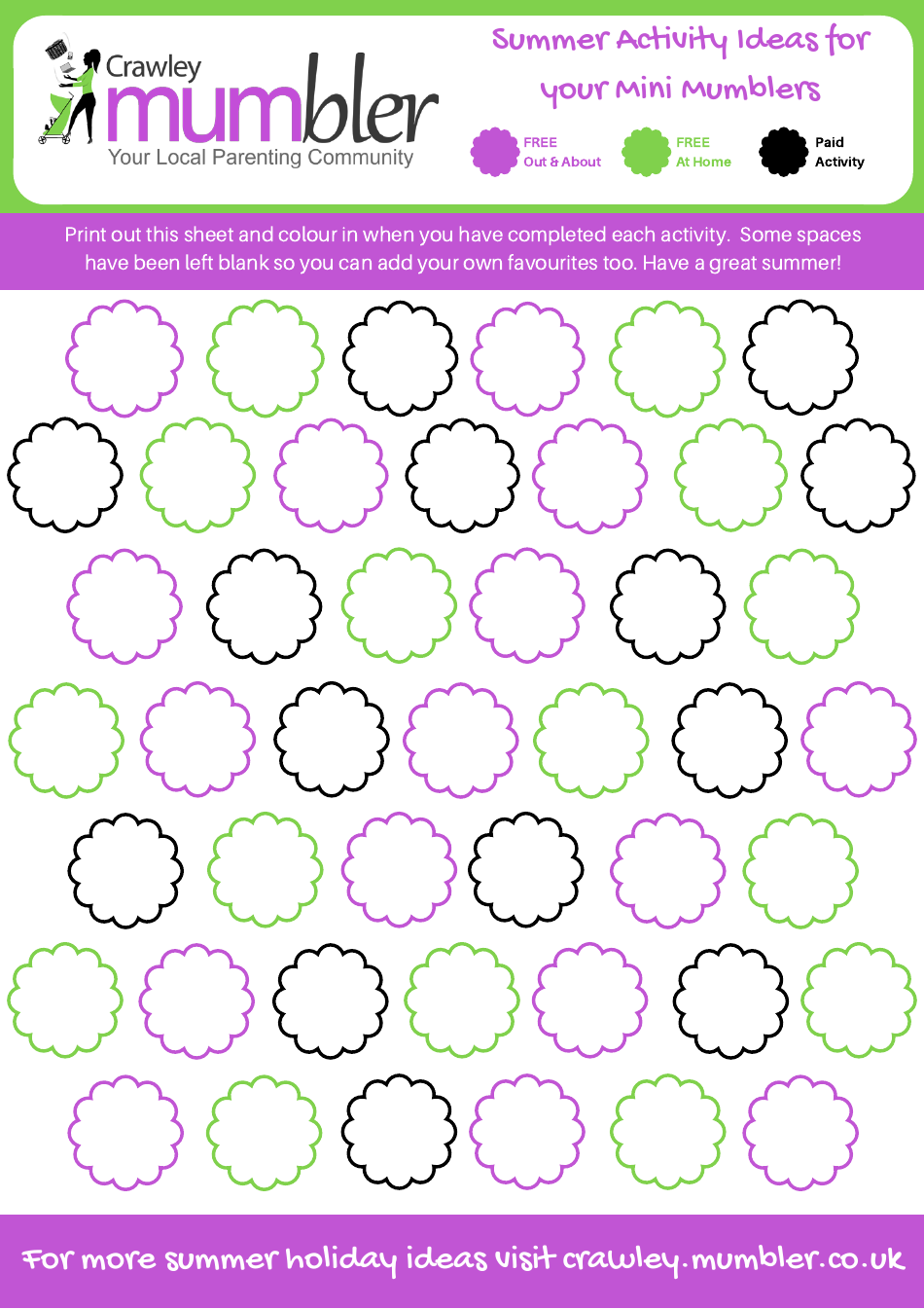 Summer Activity Sheet - Crawley Mumbler Download Printable PDF ...