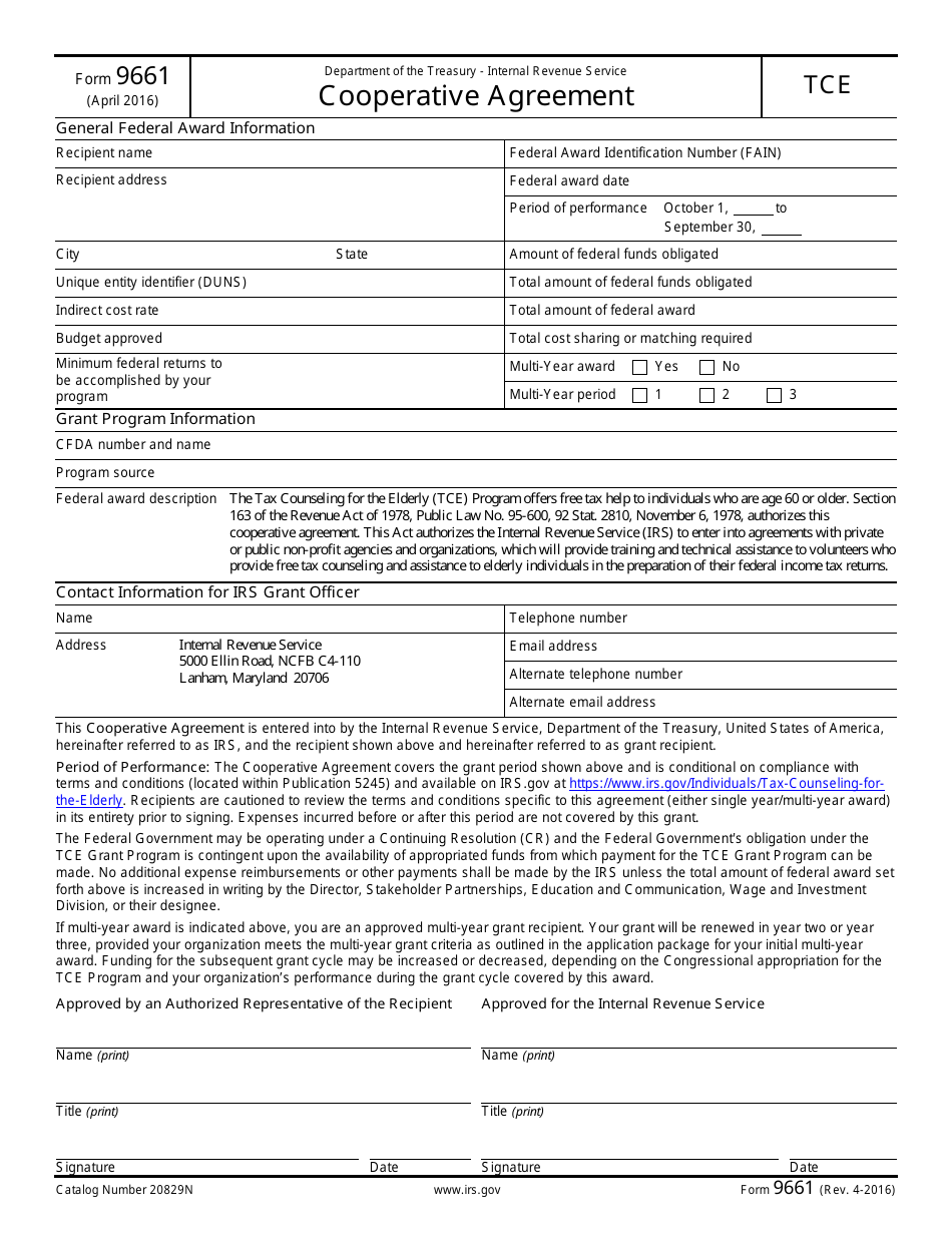 IRS Form 9661 - Fill Out, Sign Online and Download Fillable PDF ...