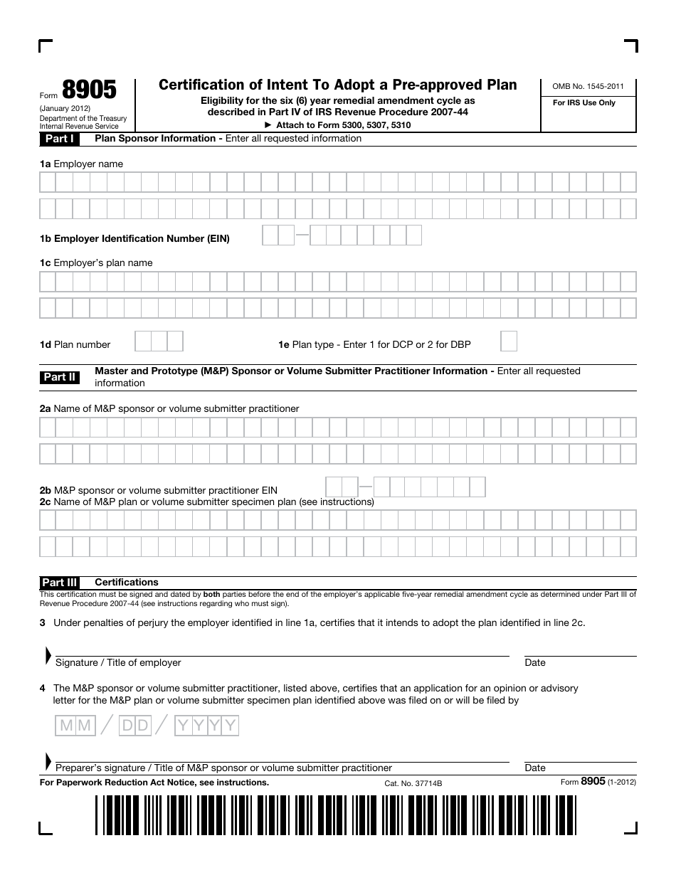 IRS Form 8905 - Fill Out, Sign Online and Download Fillable PDF ...